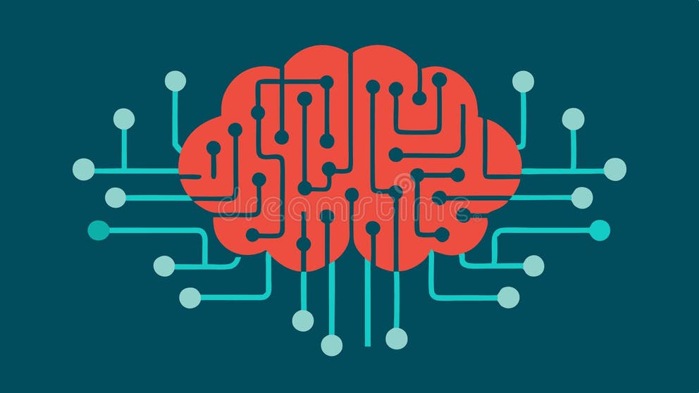 Brain and Circuit an Abstract Representation of a Brain Composed of ...