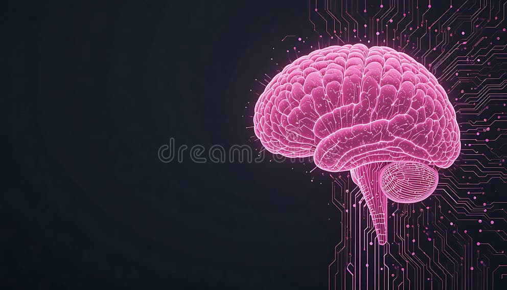 Brain and Circuit Board. Artificial Intelligence Brain. Neural Network ...