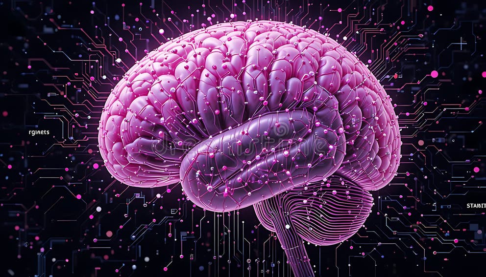 Brain and Circuit Board. Artificial Intelligence Brain. Neural Network ...