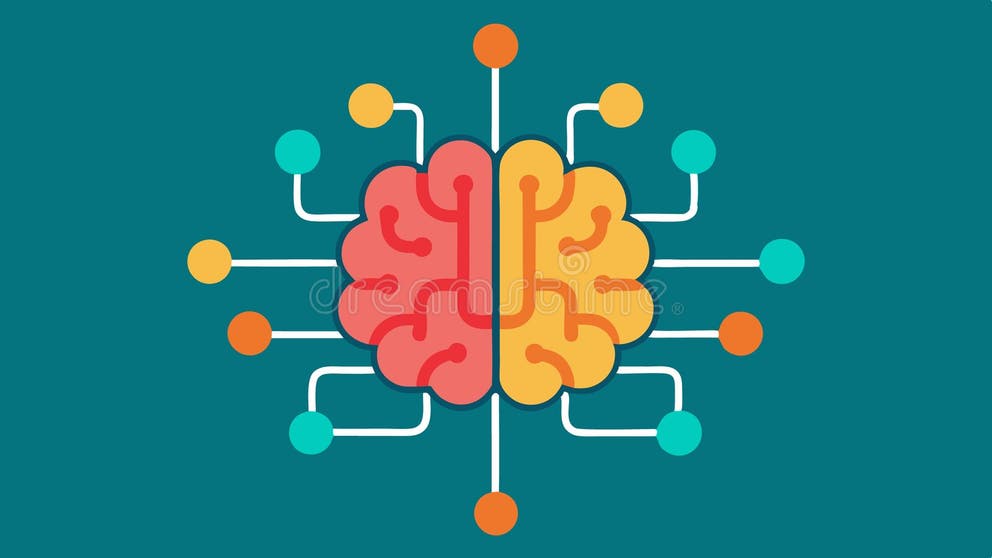 Brain with Circuitry an Abstract Representation of a Human Brain ...