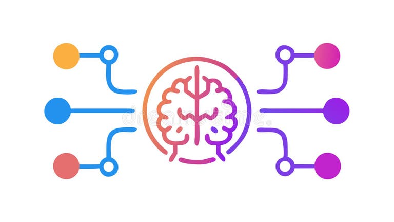 Brain with Circuitry, Intelligent System Development, Vector Design Generative AI Stock Vector ...