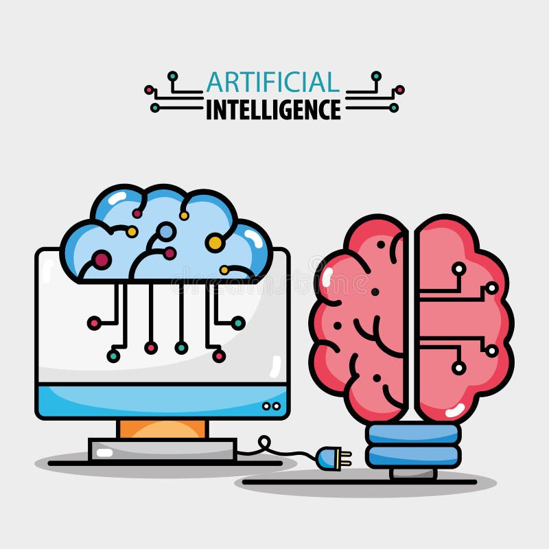 Artificial Intelligence AI Vector Logo. Artificial Human Brain. Artificial Intelligence and ...