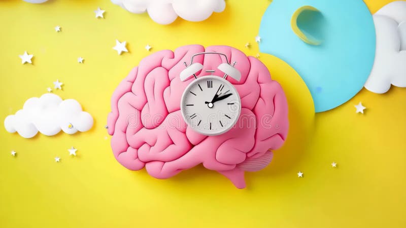 Brain with Clock Concept stock footage. Video of abstract - 340456156