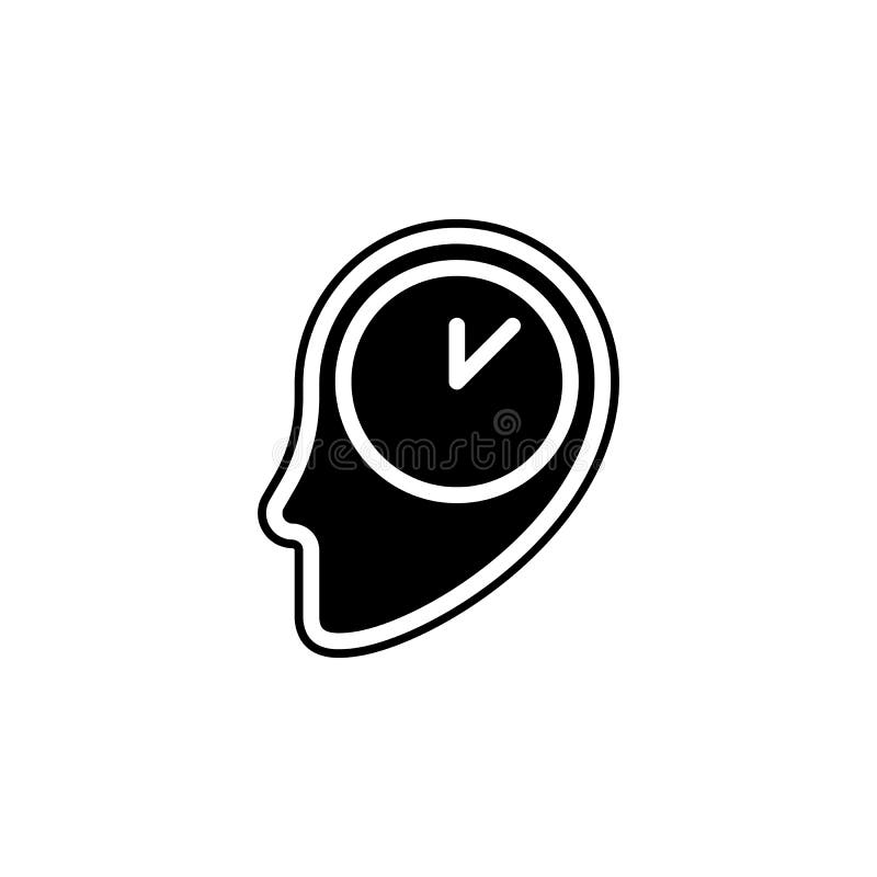 Brain, Clock Blue Neon Icon. Simple Thin Line, Outline Vector of Time ...