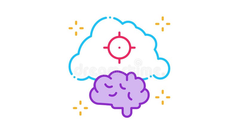Brain Cloud Target Icon Animation Stock Video - Video of award, planet ...