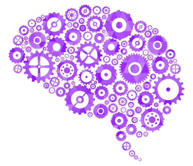 Brain Cogs and Gears ilustración del vector. Ilustración de pensamiento ...