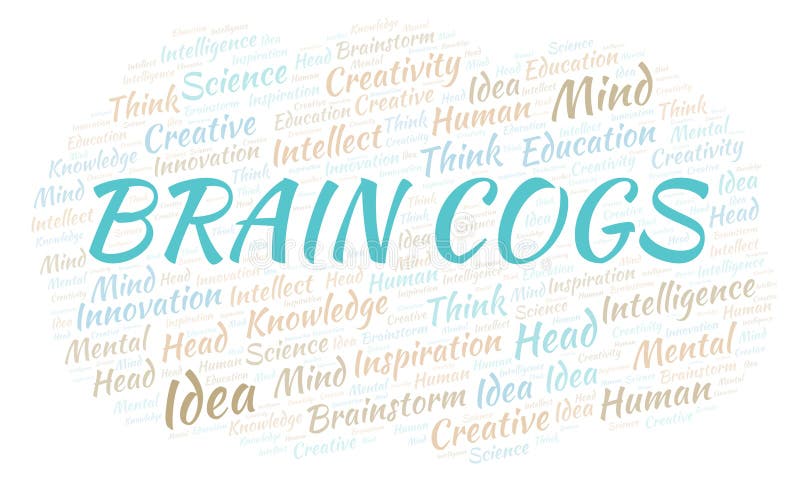 Brain Cogs word cloud stock illustration. Illustration of bubble ...