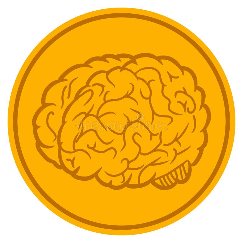 Brain Coin Logo Icon Design Ilustración del Vector - Ilustración de ...