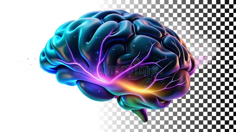 Brain with Colorful Glow, Mind and Intellect Symbol, Cognitive Function ...