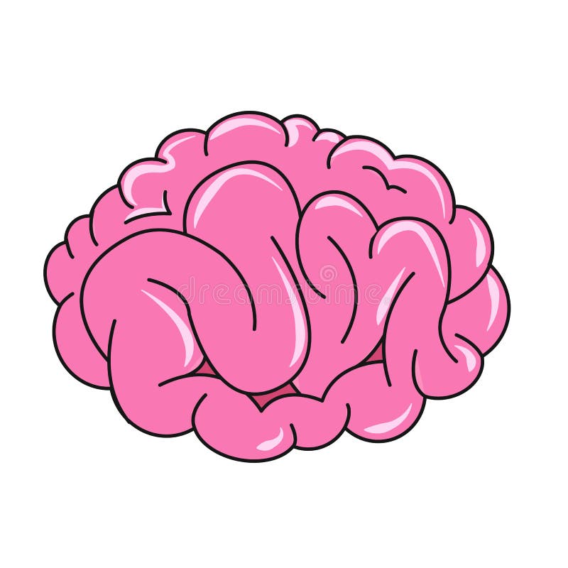 Brain. Comics Drawing stock vector. Illustration of drawing - 198659818