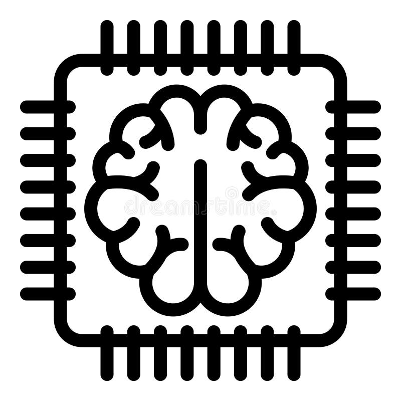 Brain Communication Processor Icon, Outline Style Stock Vector ... Brain Communication Processor Icon, Outline Style Stock Vector ...