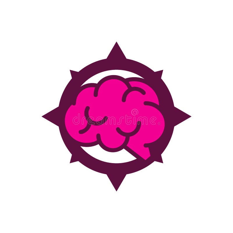Brain Compass Logo Icon Design Ilustración del Vector - Ilustración de ...