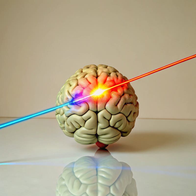 Brain Composed of Laser-Like Beams Stock Illustration - Illustration of ...