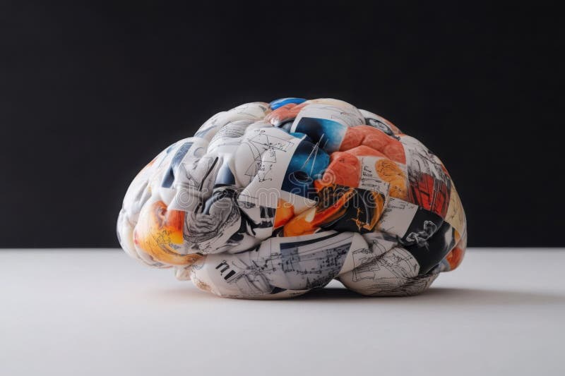 Brain Composed of Scientific Imagery Illustrating Knowledge and ...