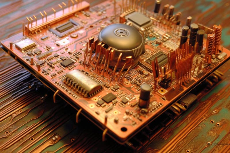 Brain-computer Interface Chip and Circuit Board Stock Illustration ...