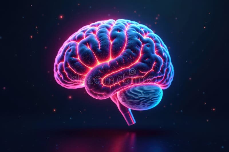 Brain Computer Interface, Glowing Neural Pathways, Medical, Organic ...