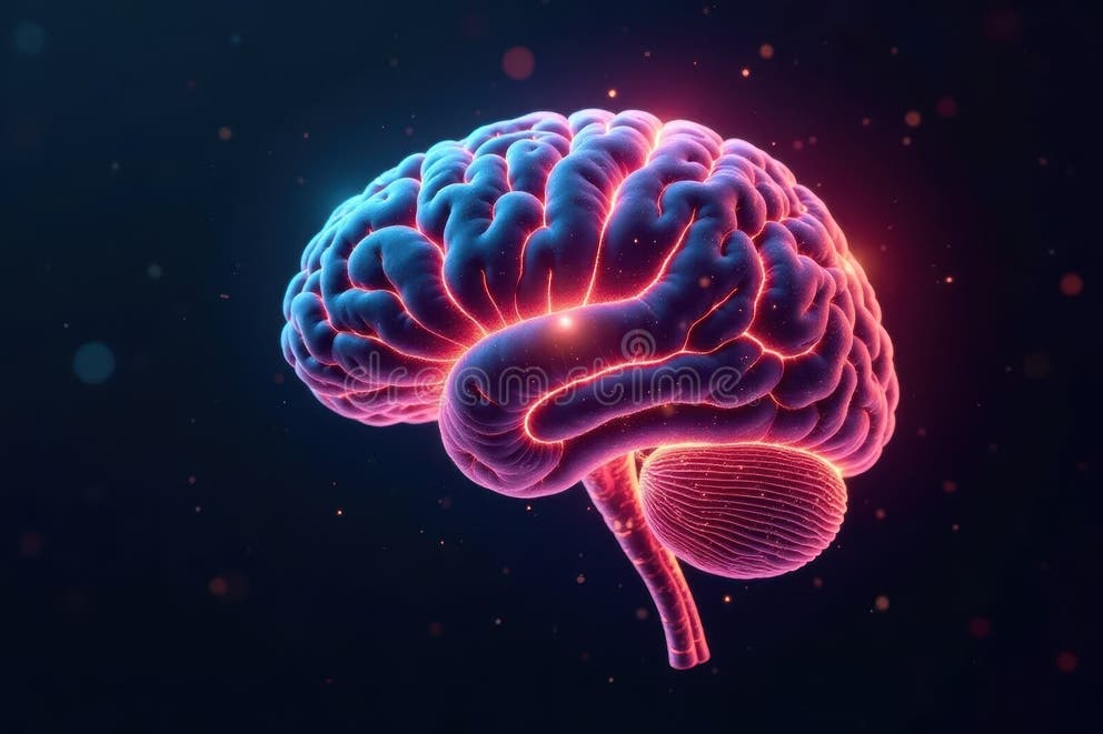 Brain-computer Interface Glowing Neural Pathways Science Stream ...