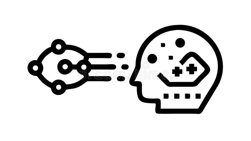 Brain-Computer Interface, Neural Link Thought Control Tech, Vector ...