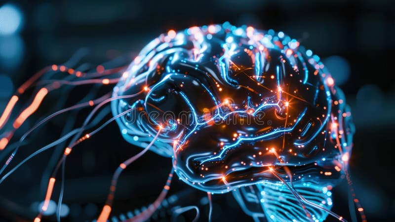 Braincomputer Interface Thought Control Stock Illustration ...