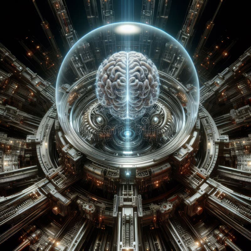 Brain Concept in Futuristic Technology Hub Stock Image - Image of ...