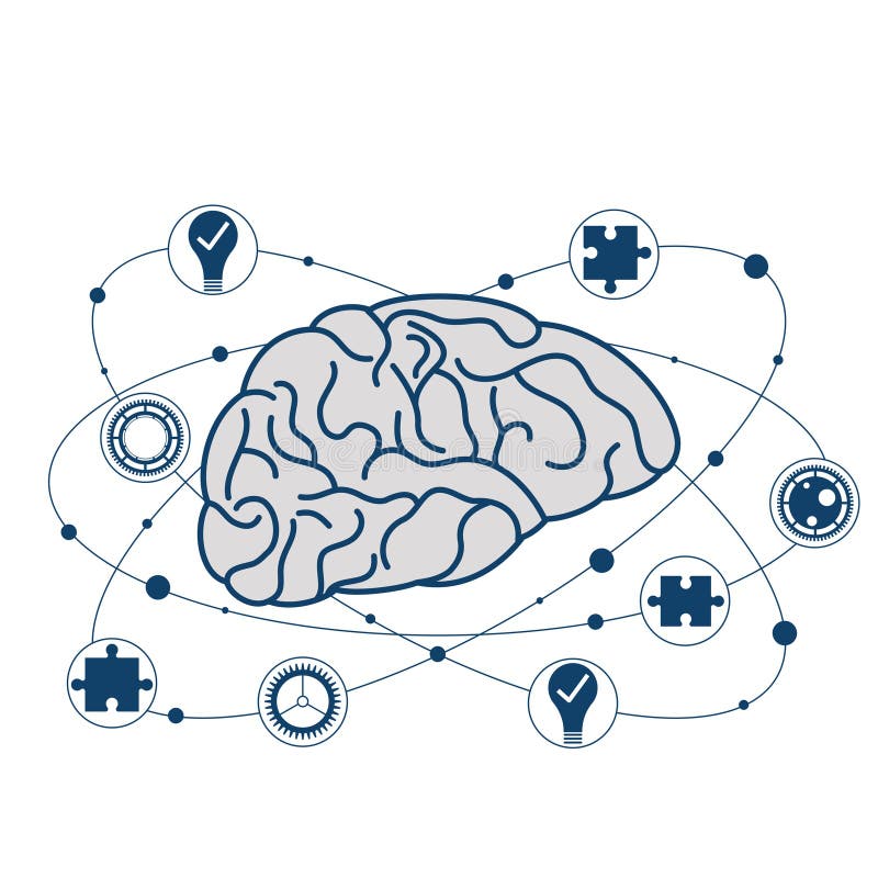 Brain concept illustration stock vector. Illustration of mental - 276880378