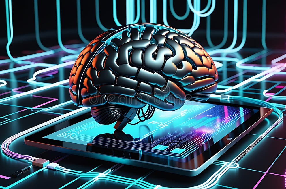 Brain Concept Integrated with a Tablet: Symbolizing the Metaverse ...