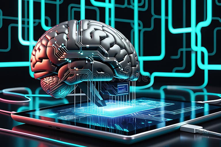 Brain Concept Integrated with a Tablet: Symbolizing the Metaverse ...