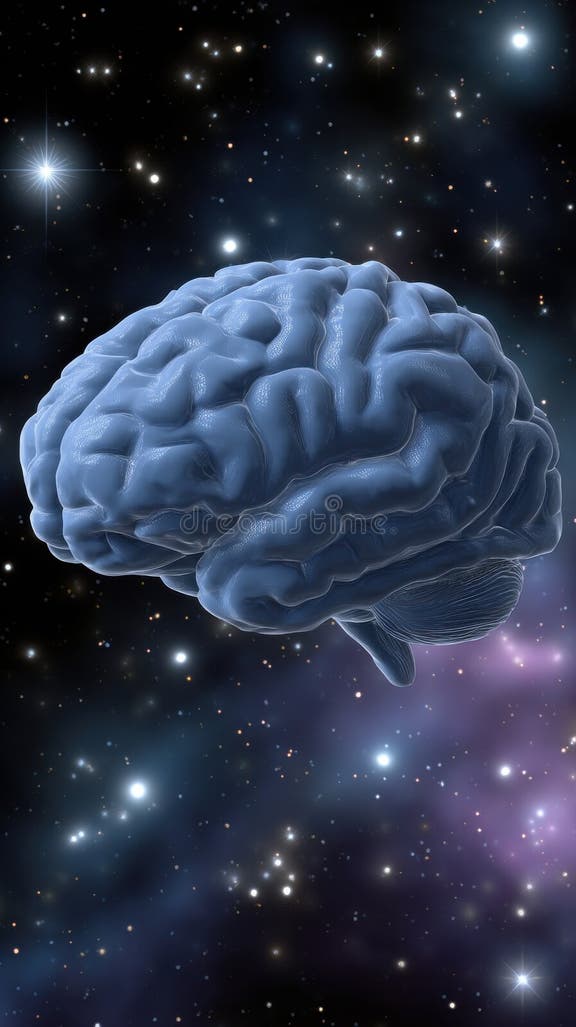 Brain Concept on Space Background Illustrating Intelligence and ...