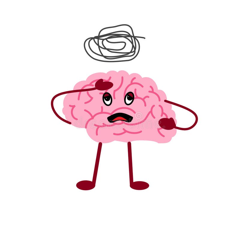 Brain Confused in Stress Funny Concept Sad Expression Loss Puzzled ...
