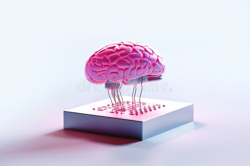A Brain Connected To a Computer Chip. Creative Concept of ...