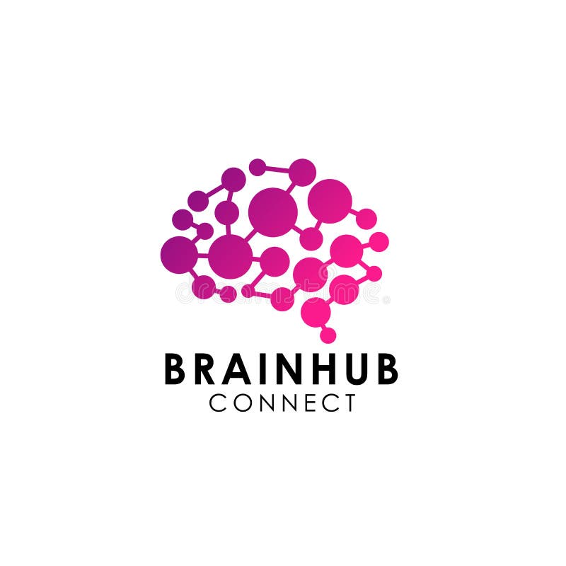 Brain Connection Logo Vector Icon. Digital Brain. Brain Hub Logo Stock ...