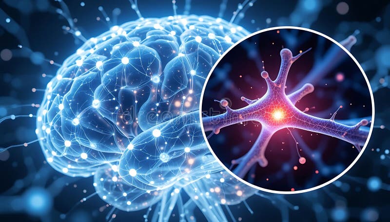 Brain Connectivity and Neurons High-Quality Stock Illustration ...