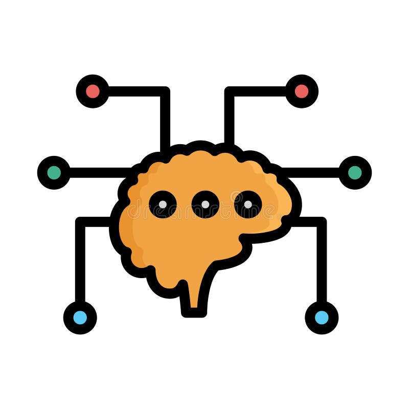 Brain, Connectivity Vector Icon Which Can Easily Modify or Edit Stock ...