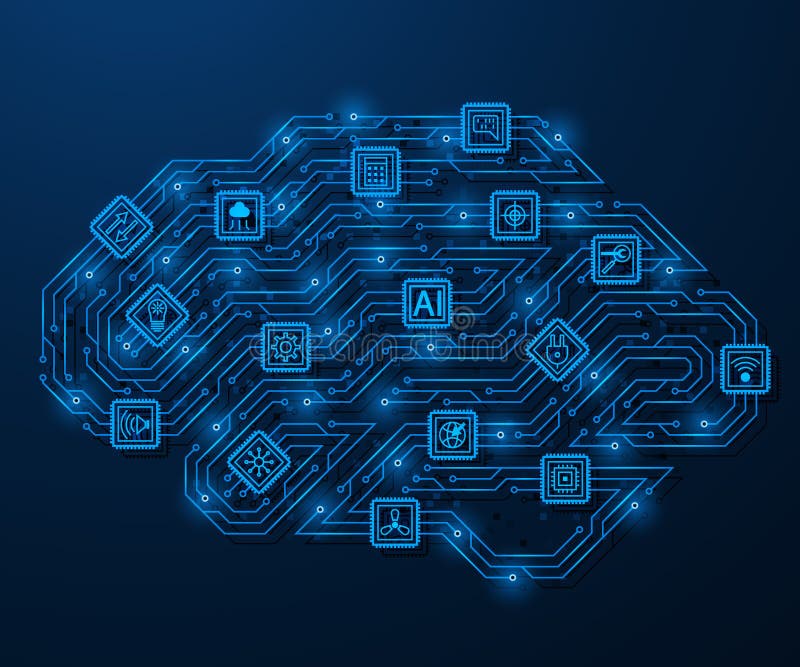 The Brain Consists of Electronic Tracks of a Printed Circuit Board and ...