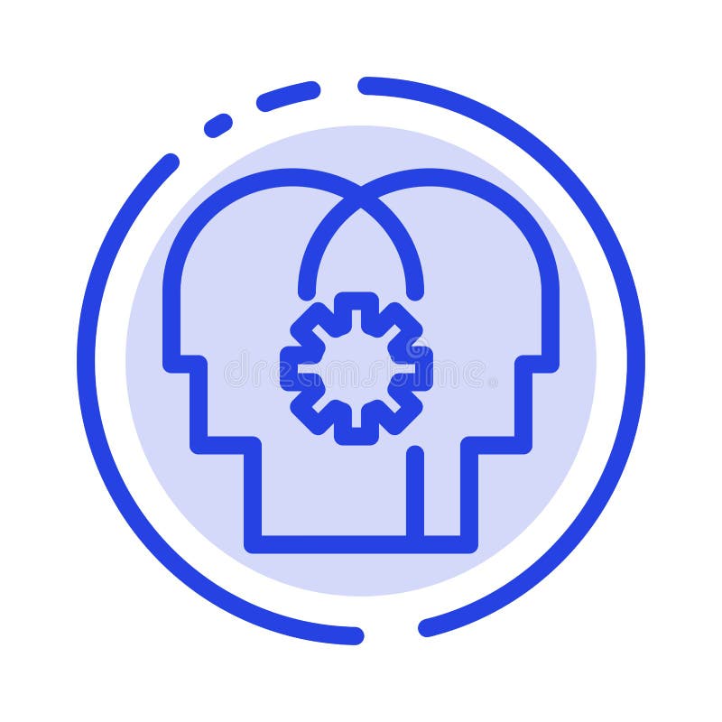 Brain, Control, Mind, Setting Blue Dotted Line Line Icon Stock Vector ...