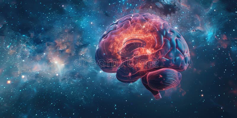 Brain and Cosmic Explosion stock image. Image of brain - 362964603