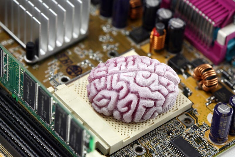 Brain CPU on motherboard stock photo. Image of closeup - 3015604