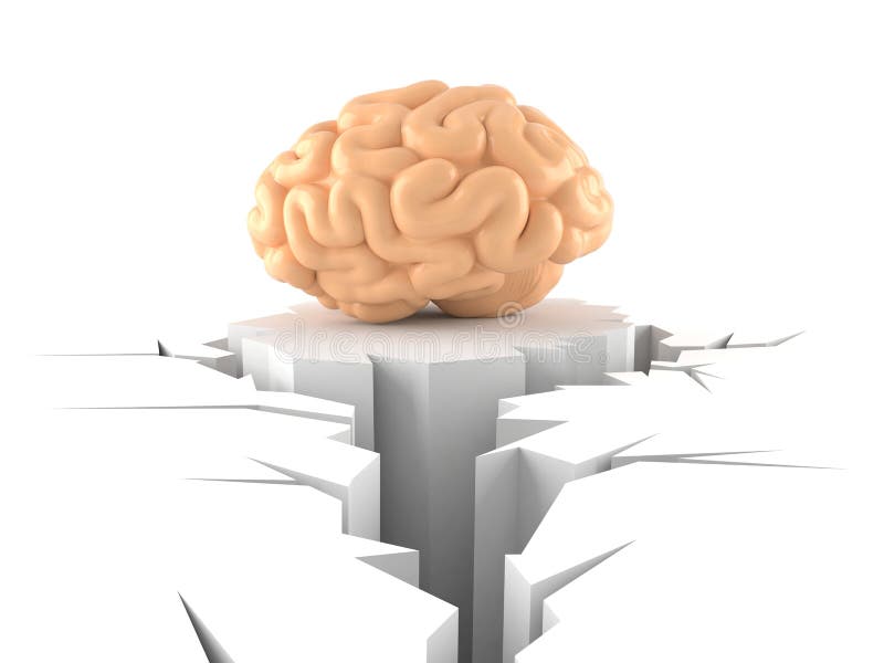 Brain with cracked hole stock illustration. Illustration of creativity ...
