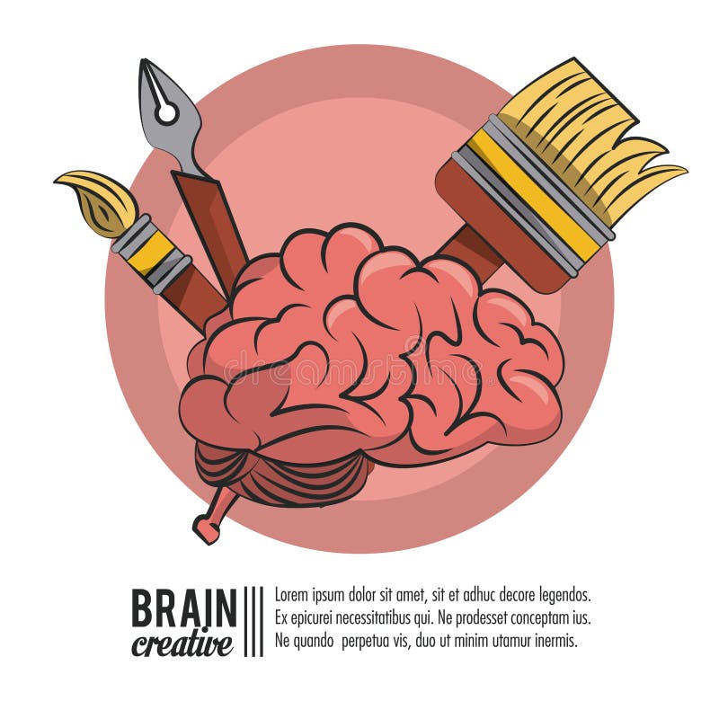Brain creative poster stock vector. Illustration of science - 120987365