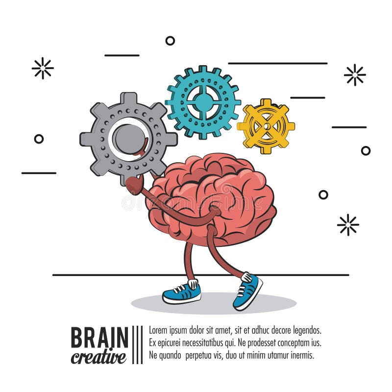 Brain creative poster stock vector. Illustration of design - 120987749