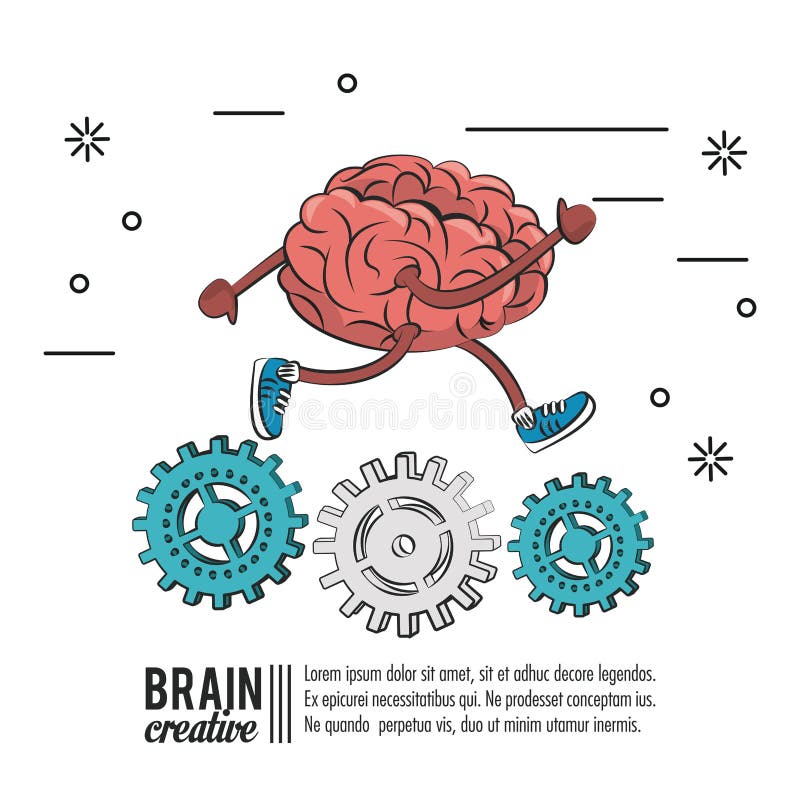 Brain creative poster stock vector. Illustration of intellect - 120987993