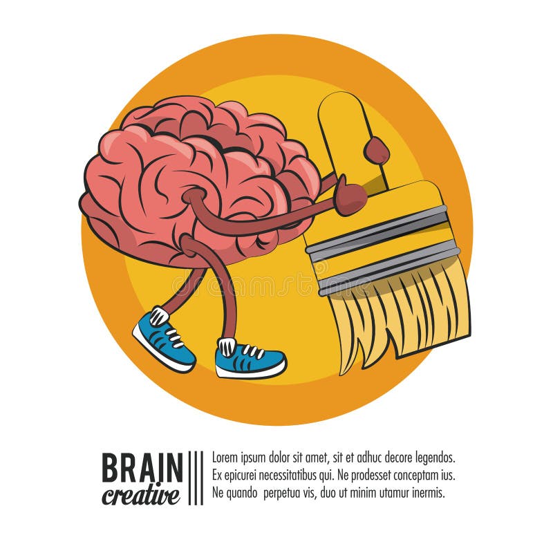 Brain creative poster stock vector. Illustration of neurology - 120985945