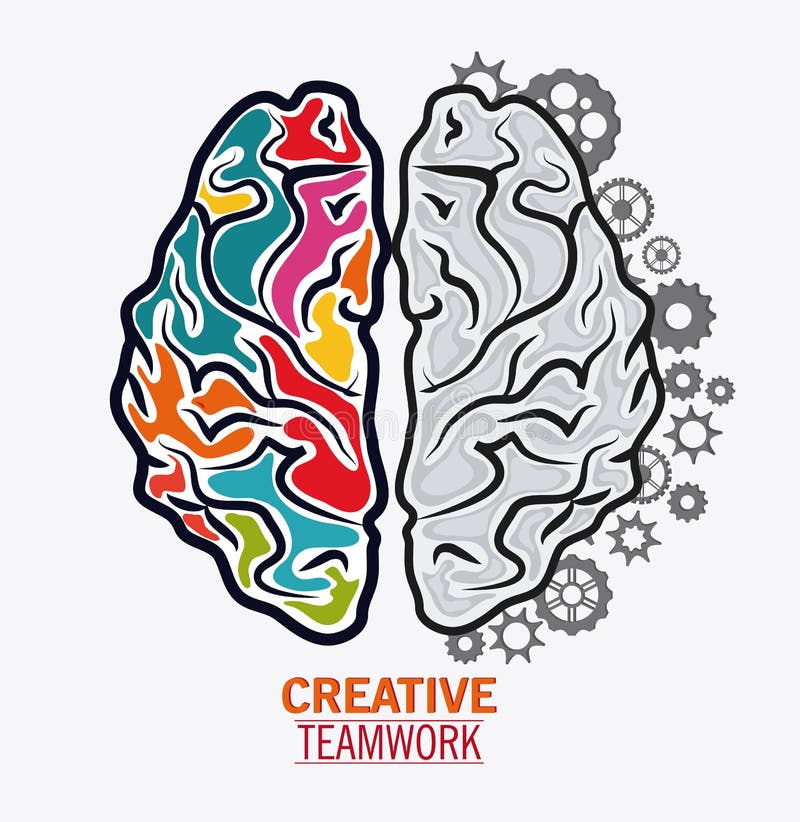 Brain of Creative Teamwork Concept Stock Vector - Illustration of ...
