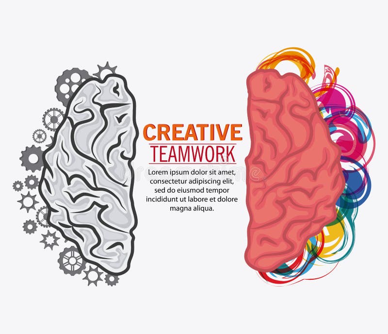 Brain of Creative Teamwork Concept Stock Vector - Illustration of ...