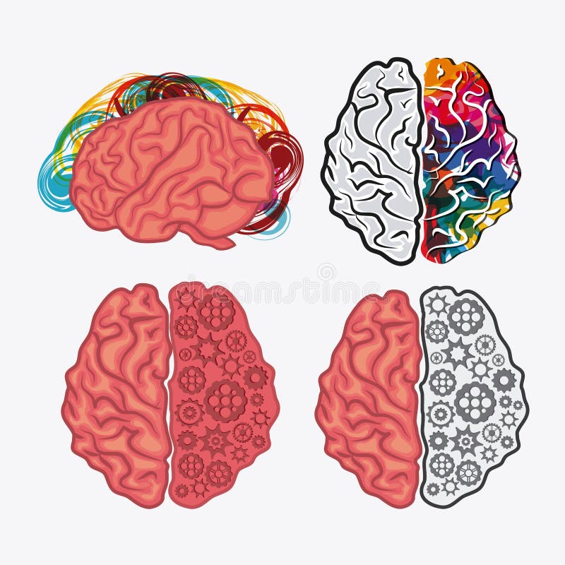 Pink cartoon brain dabbing stock vector. Illustration of happy - 123101079