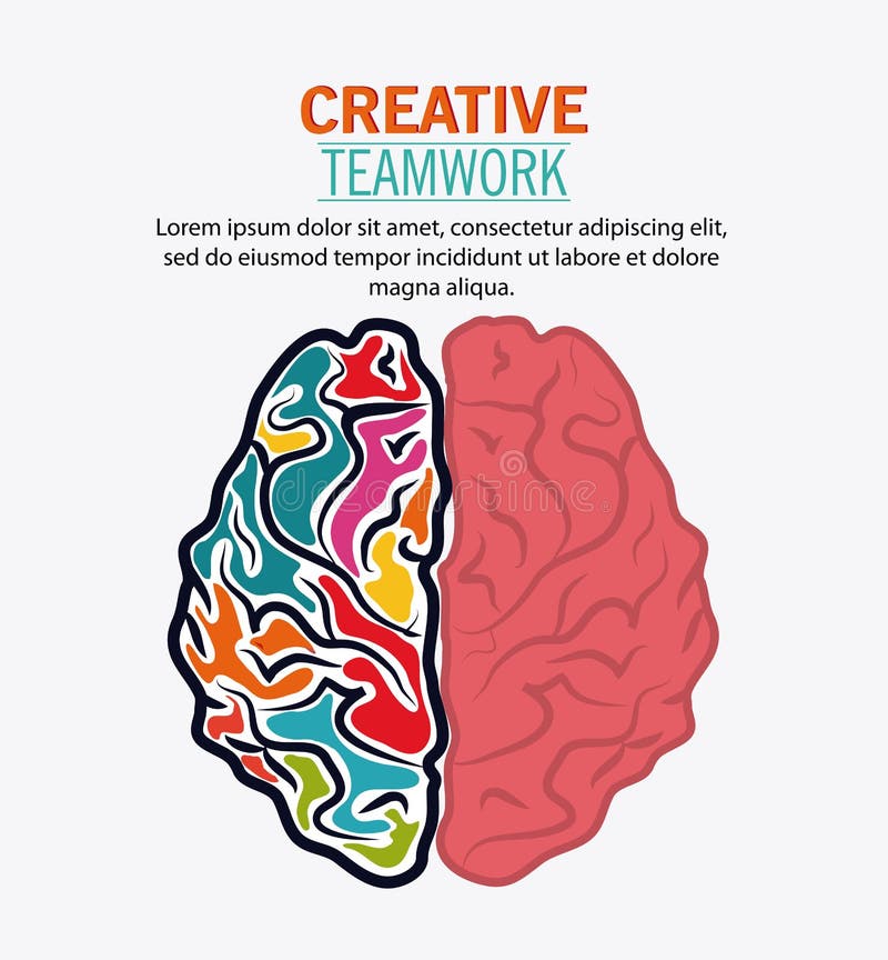 Brain of Creative Teamwork Concept Stock Vector - Illustration of ...
