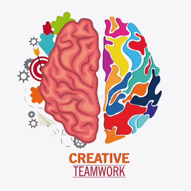 Brain of Creative Teamwork Concept Stock Vector - Illustration of ...