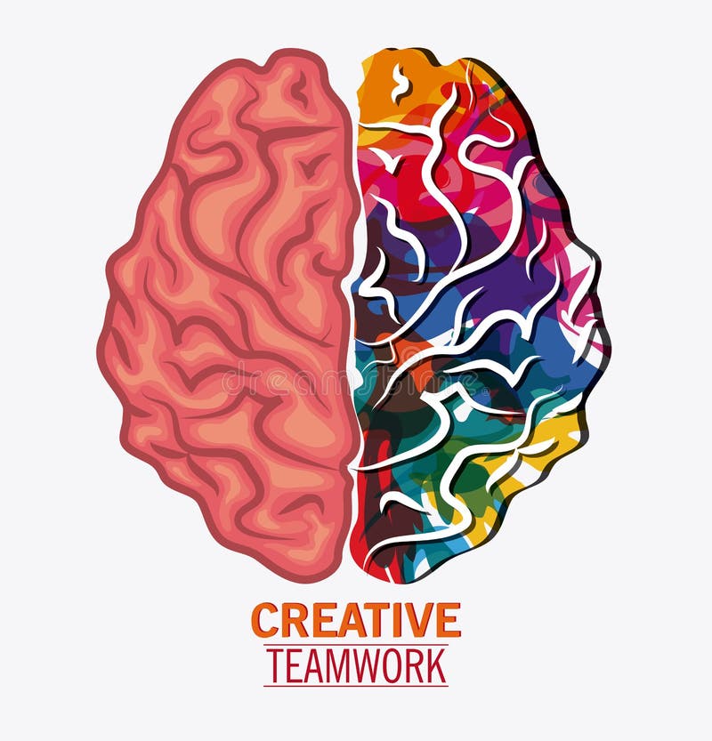 Brain of Creative Teamwork Concept Stock Vector - Illustration of ...