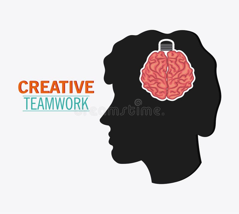 Brain of Creative Teamwork Concept Stock Vector - Illustration of brain ...