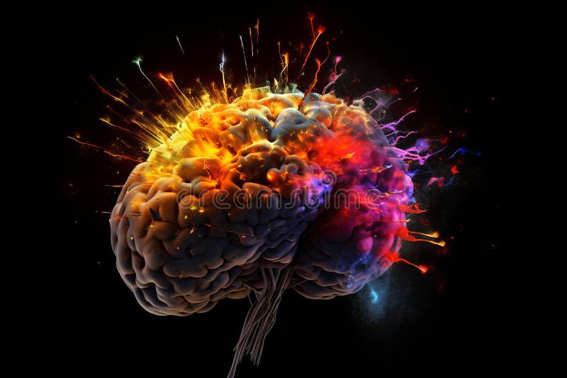 Brain Creativity Explosion Splash. Generate Ai Stock Illustration ...